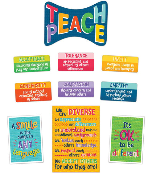 Teach Peace Bulletin Board Set Grade 2-6 – Classborder.com